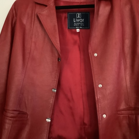 Livor - Italian | Jackets & Coats | Tomato Red Leather Jacket | Poshmark